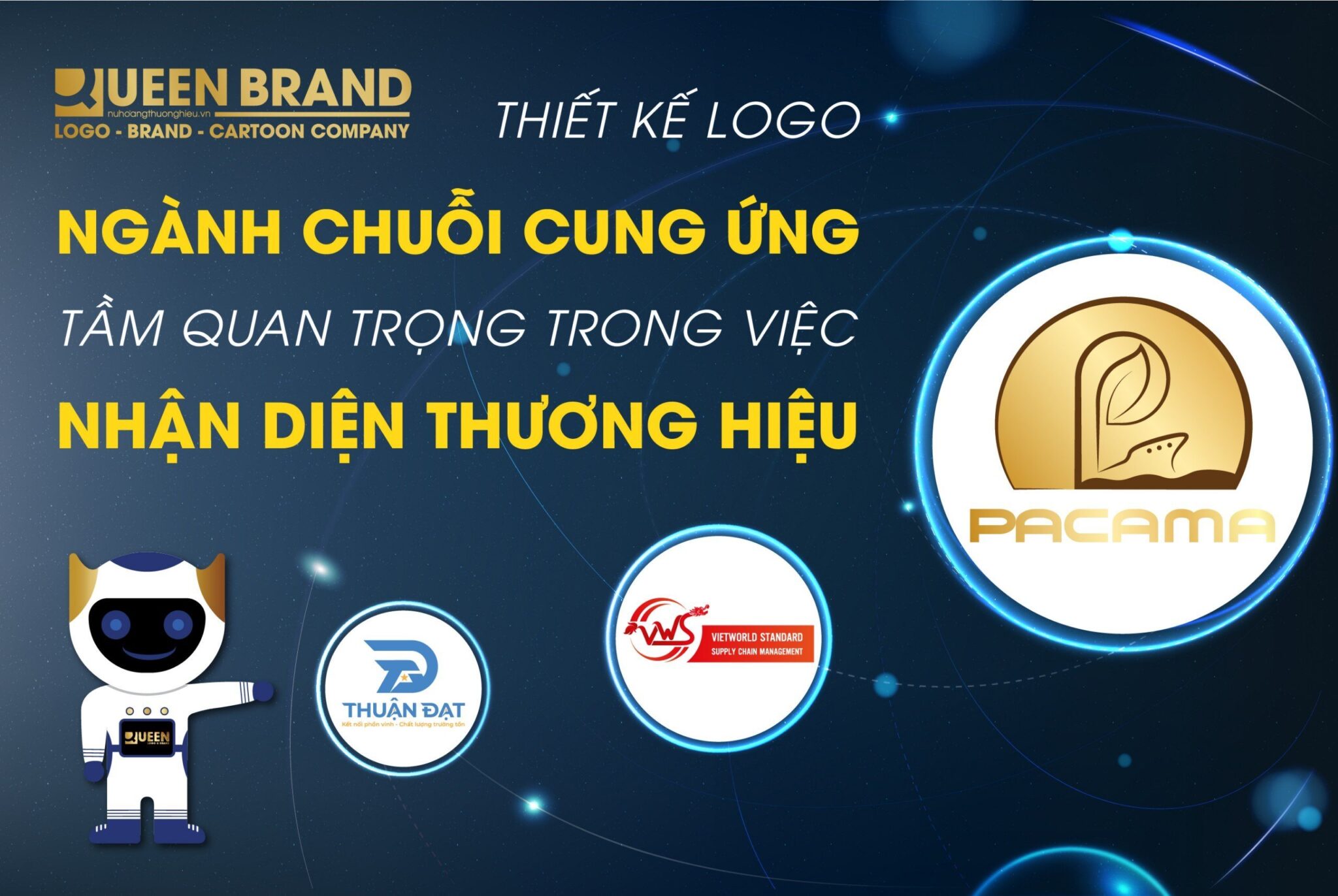 THIẾT KẾ LOGO NGÀNH CHUỖI CUNG ỨNG - Queen Brand- Nữ Hoàng Thương Hiệu
